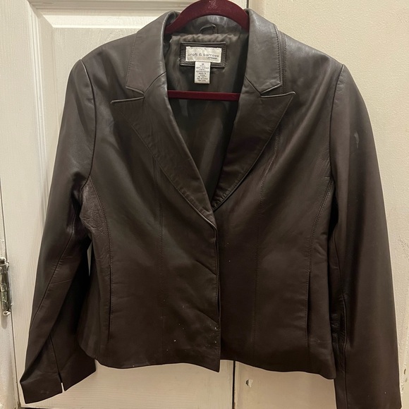 croft & barrow | Jackets & Coats | Croft Barrow Brown Leather Jacket ...